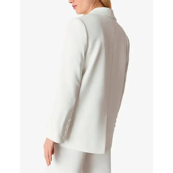 Whistles Andie Notch-lapel Woven Blazer - Cream