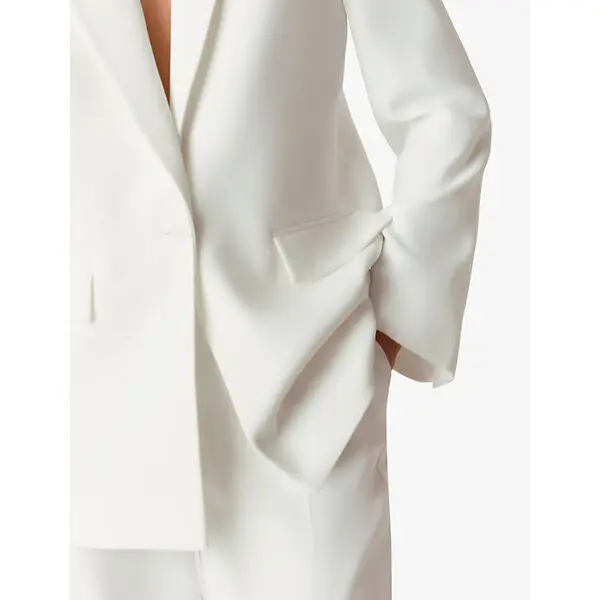Whistles Andie Notch-lapel Woven Blazer - Cream