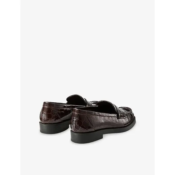 JIMMY CHOO Ivy Croc-embossed Leather Loafers - Sambuco