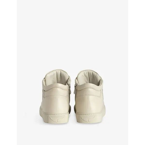Zadig&Voltaire Mid-top Leather Trainers With Wing Embroidery