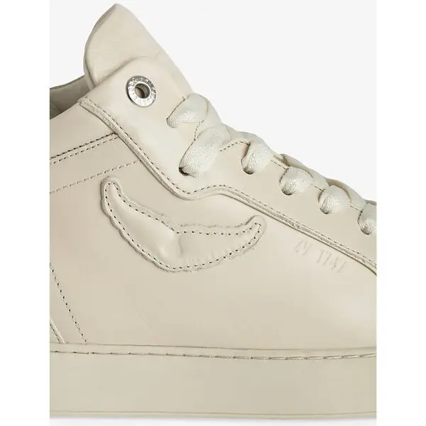 Zadig&Voltaire Mid-top Leather Trainers With Wing Embroidery