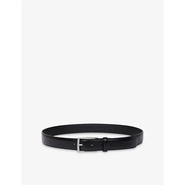 Sandro Rectangular-buckle Leather Belt - Black