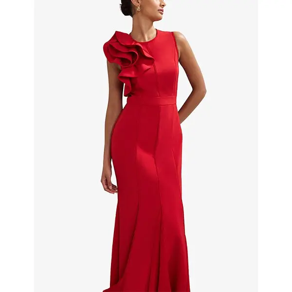 PHASE EIGHT Tyra Ruffle Neck Maxi Dress