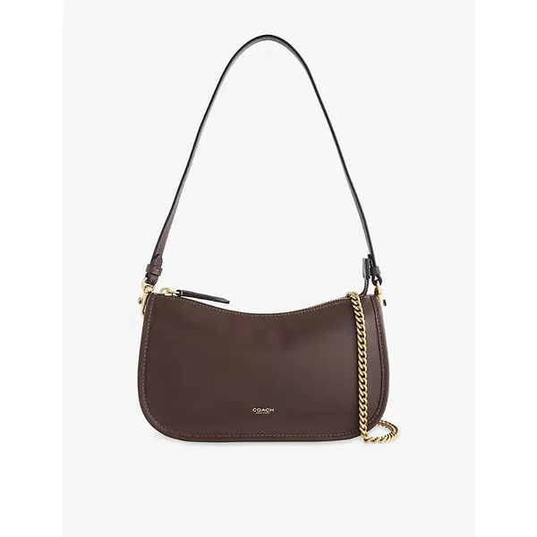COACH Waverly Structured Leather Shoulder Bag - B4/maple