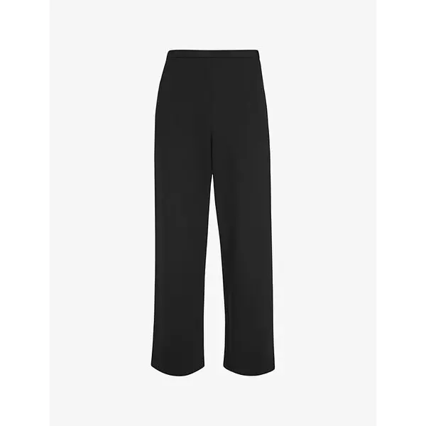 Whistles Camilla Wide-leg Cropped Stretch-woven Trousers - Black