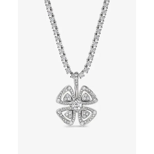 BVLGARI Fiorever 18ct White-gold And Diamond Necklace - Silver