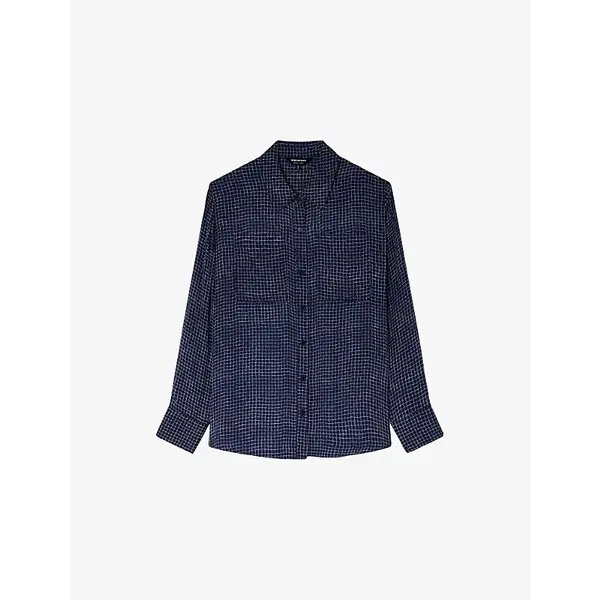 Whistles Grid-pattern Semi-sheer Woven Shirt - Blue
