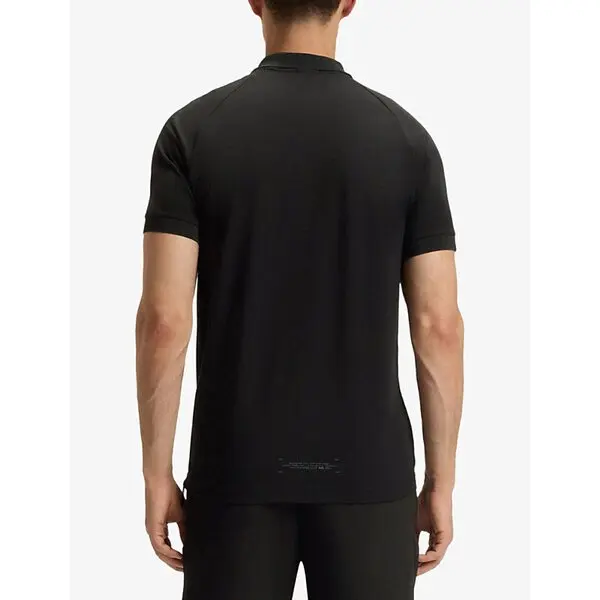 BOSS Emed-pocket Half-zip Stretch-cotton Polo Shirt