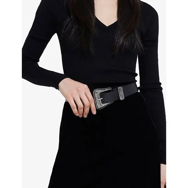 The Kooples Wide Leather Belt