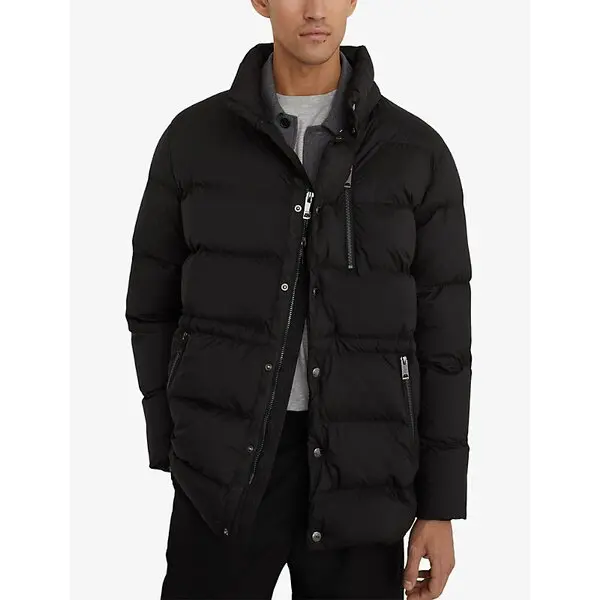 REISS Padded Woven Coat With Detachable Hood