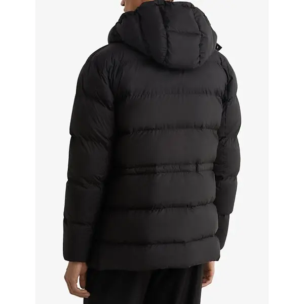 REISS Padded Woven Coat With Detachable Hood