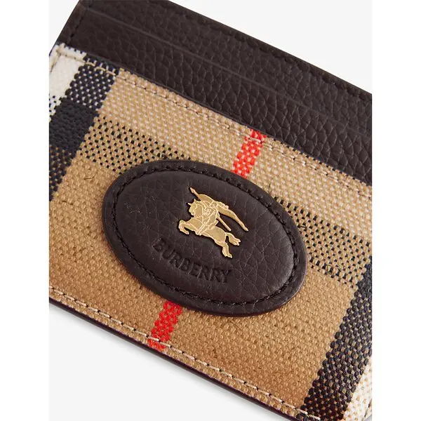 Burberry Highlands Coated-canvas Card Case - Sand