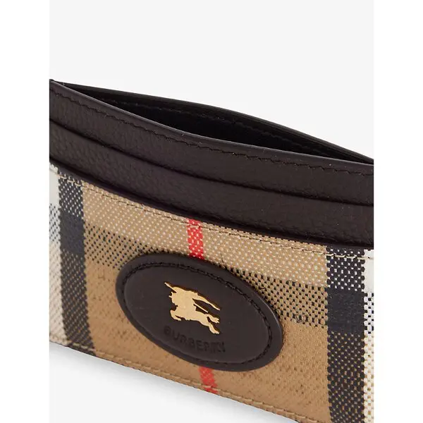 Burberry Highlands Coated-canvas Card Case - Sand