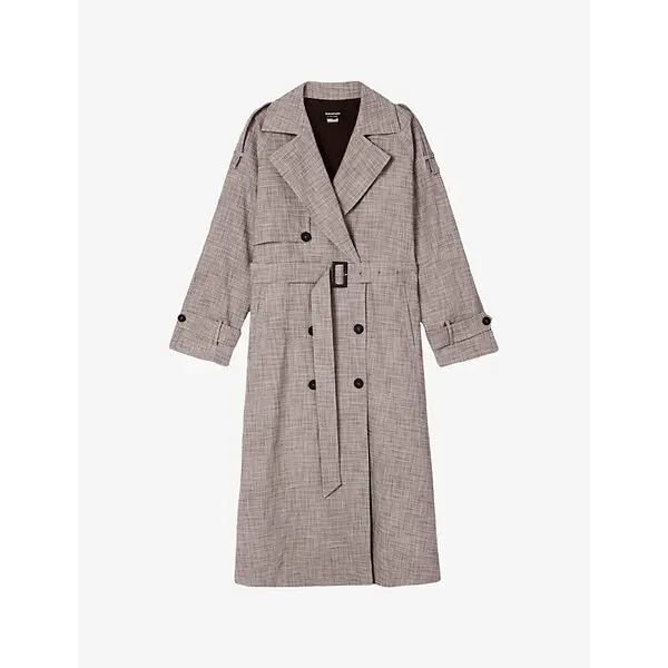 Whistles Checked Belted Trench Coat - Multi-coloured