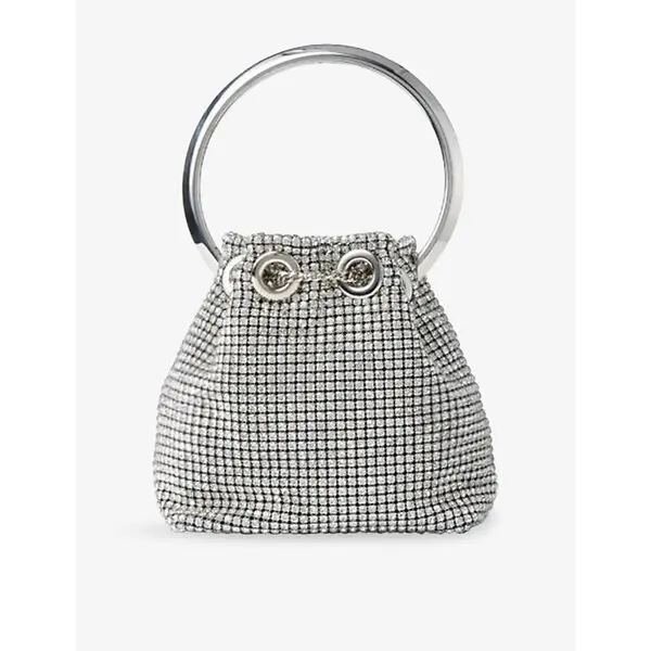 JIMMY CHOO Bon Bon Micro Crystal-embellished Mesh Bag
