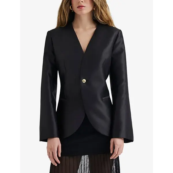 MALINA Nori Slim-fit Satin Blazer