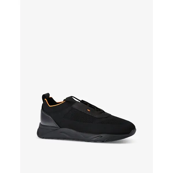 Santoni Low-top Knit Fabric Trainers - Black