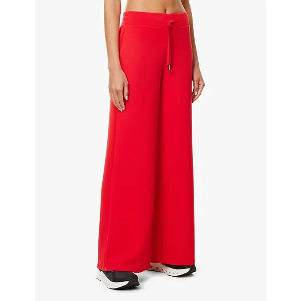 Spanx Airessentials Wide-leg Stretch-woven Jogging Bottoms - Spanx Red
