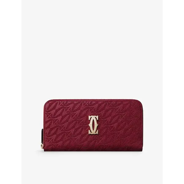 Cartier C De International Zipped Leather Wallet - Red