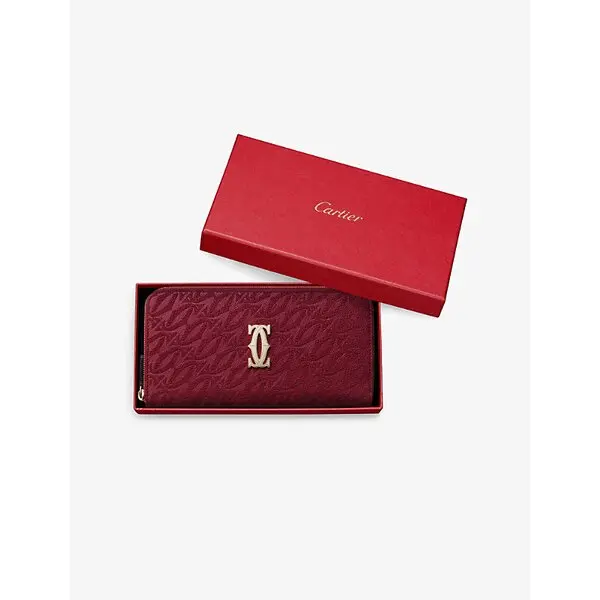 Cartier C De International Zipped Leather Wallet - Red