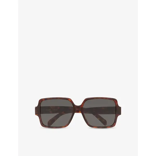 Celine Acetate Square Frame Sunglasses - Brown