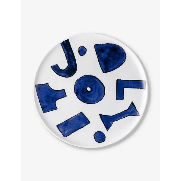 ALESSI Itsumo Yunoki Porcelain Dessert Plates Set Of Four 21cm - Blue