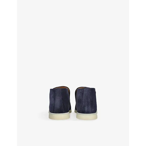 AURELIEN Suede City Loafers - Navy