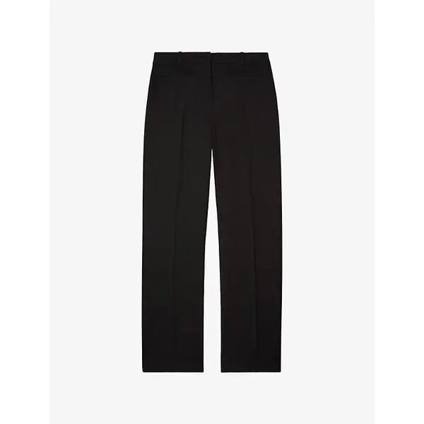 The Kooples Wide-leg Wool Trousers - Black