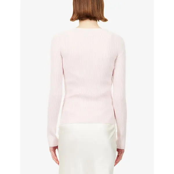 Max Mara V-neck Wool And Cashmere Cardigan - Pink