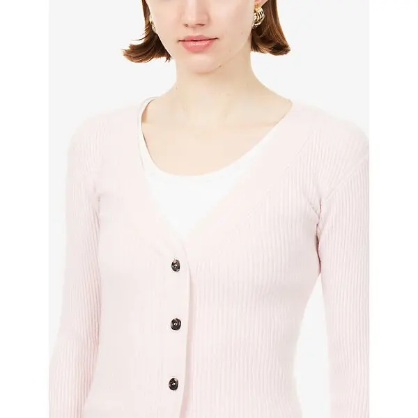Max Mara V-neck Wool And Cashmere Cardigan - Pink