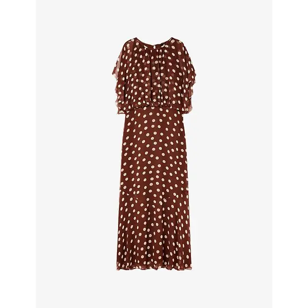 Whistles Polka Dot Cinched Waist Midi Dress - Multi-coloured