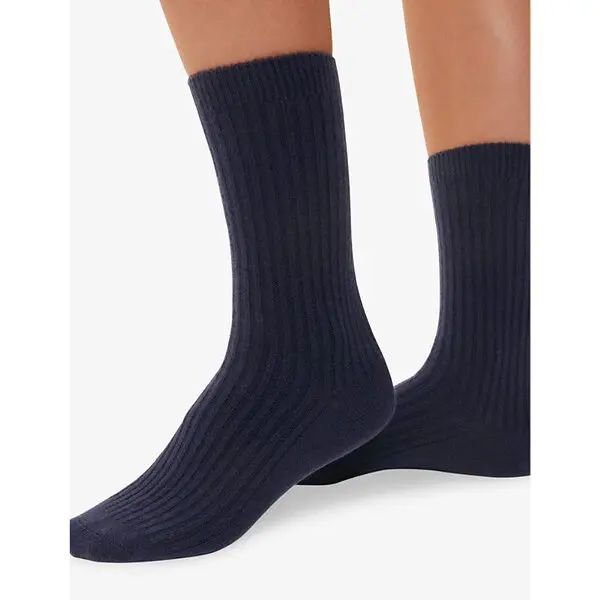 Whistles Ribbed Knit Cashmere Socks
