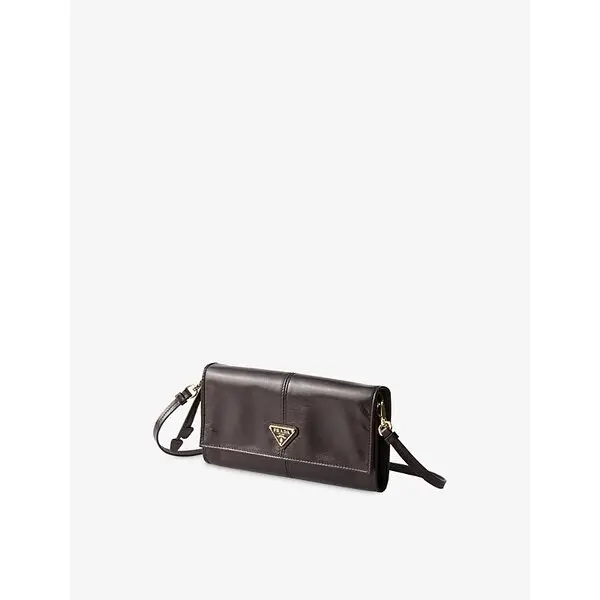 Prada Logo-embellished Leather Wallet - Brown
