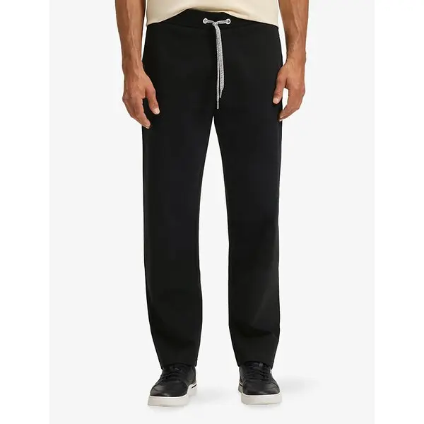 BOSS Straight-leg Cotton-blend Jogging Bottoms - Black