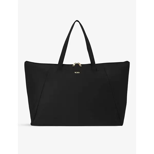Tumi Double Zip Branded Nylon Tote - Black/gold