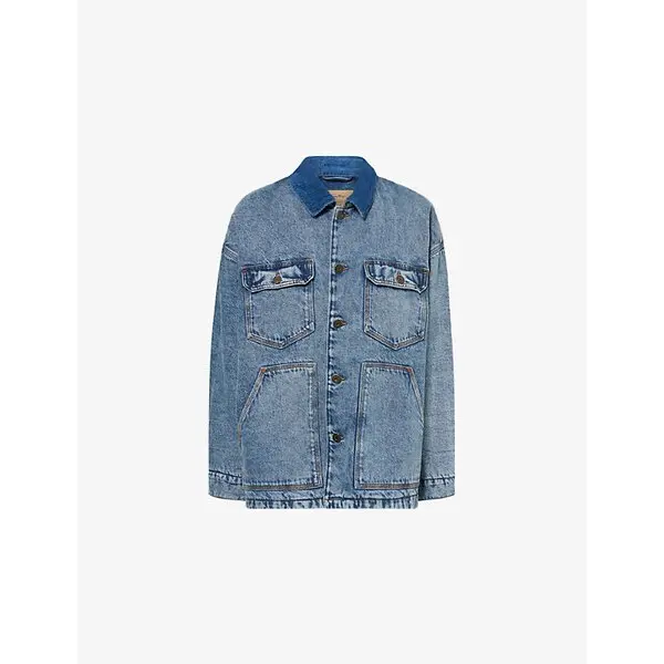 American Vintage Relaxed-fit Denim Jacket - Stone
