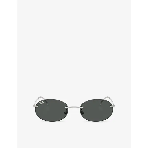 Ray-ban Rb3767 Oval-frame Metal Sunglasses - Silver