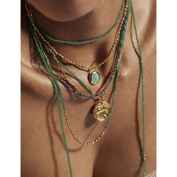 Monica Vinader St. Christopher 18ct Yellow Gold-plated Vermeil Sterling-silver And Turquoise Pendant - Blue