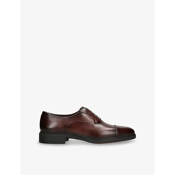Santoni Leather Oxford Shoes - Brown