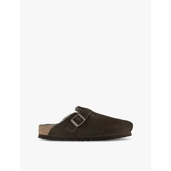 BIRKENSTOCK Boston Shearling-lined Suede Clogs - Mocca