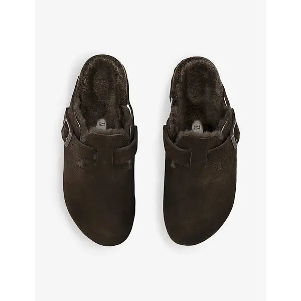 BIRKENSTOCK Boston Shearling-lined Suede Clogs - Mocca
