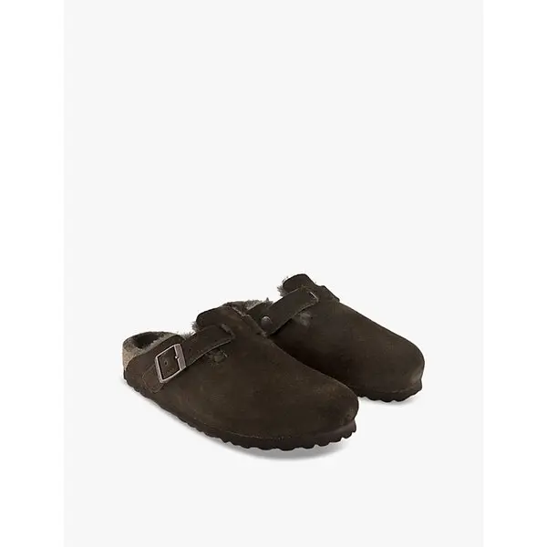 BIRKENSTOCK Boston Shearling-lined Suede Clogs - Mocca