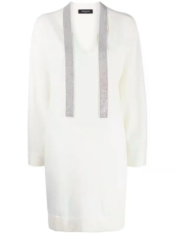Fabiana Filippi Ball-chain Embellished Minidress - White
