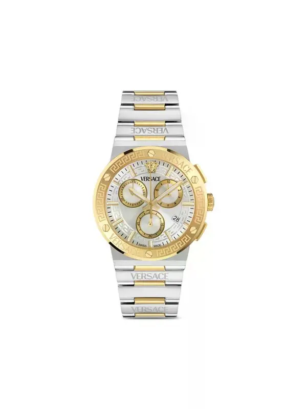 Versace Greca Chronograph Watch - Silver