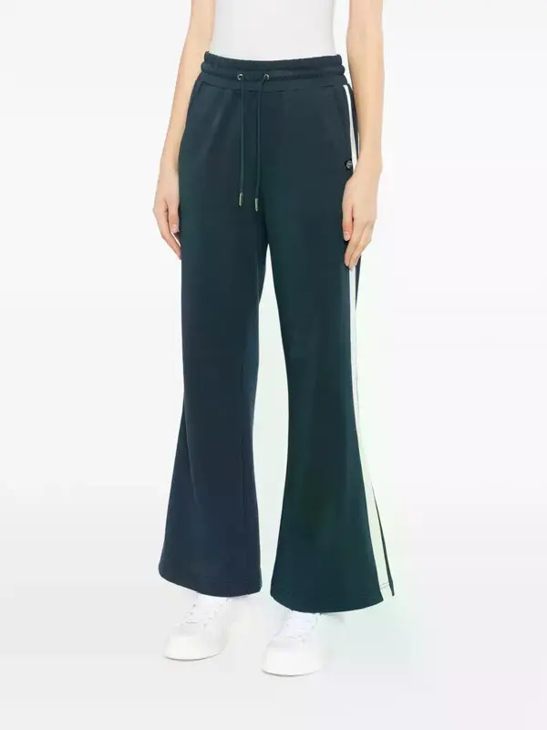 AGNES B. Drawstring Flare-leg Track Pants With Side Stripe Detail