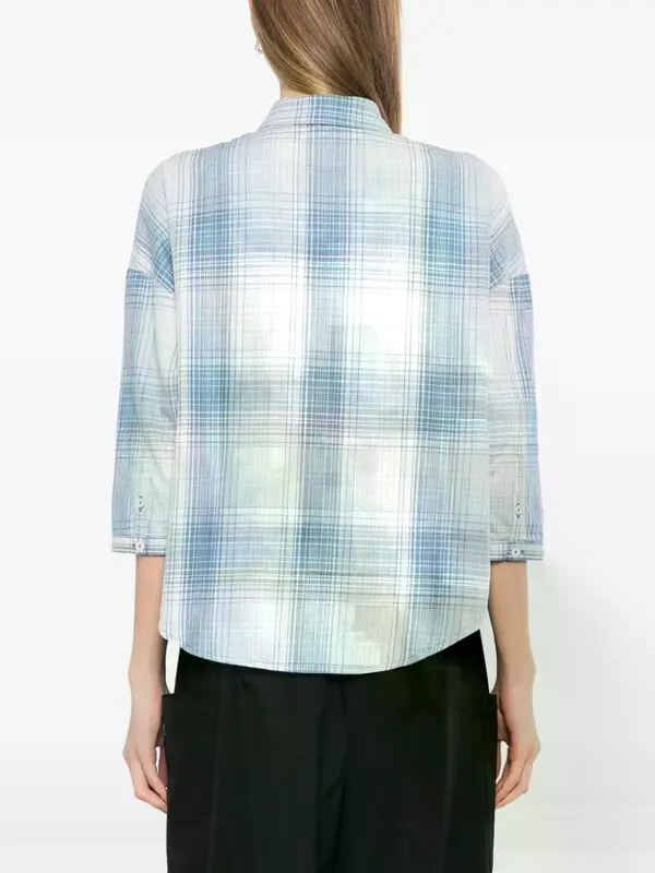 AGNES B. Check Batwing Shirt