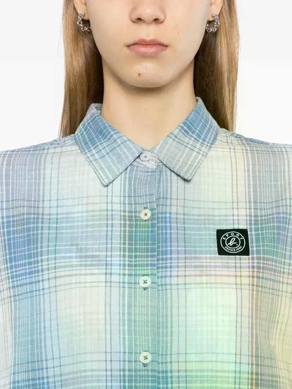 AGNES B. Check Batwing Shirt