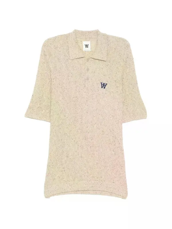 Wood Wood Logo-embroidered Polo Shirt - Neutrals