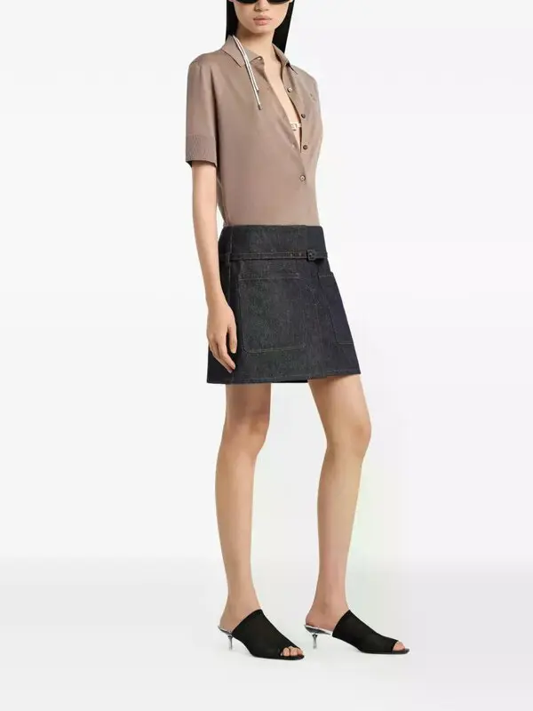 COURREGES Merino Wool Polo Top - Neutrals