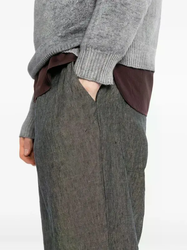 Barena Venezia Elasticated Waistband Linen Trousers - Grey